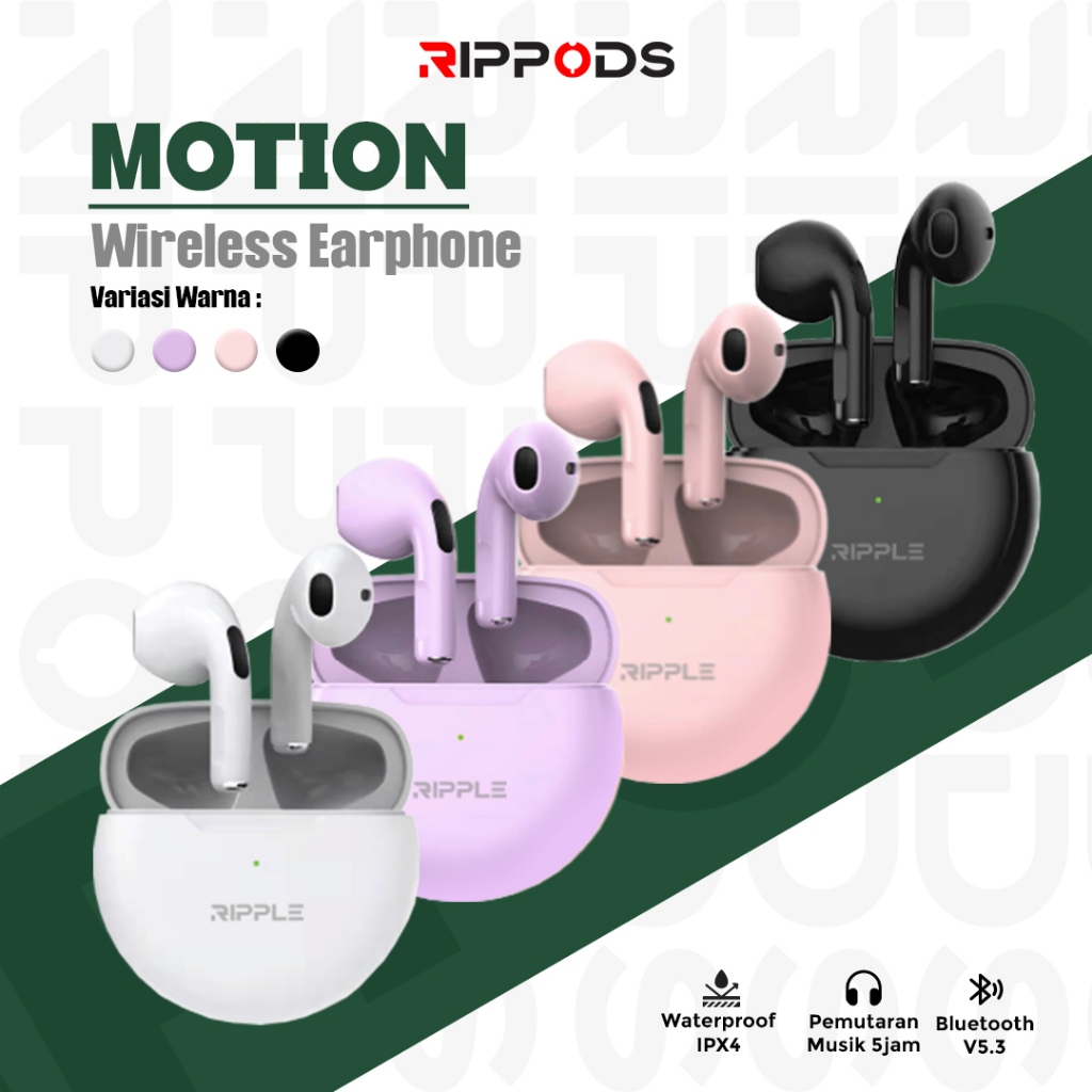 Jual Rippods Motion TWS Headset Bluetooth Earphone Mini Earbuds ...