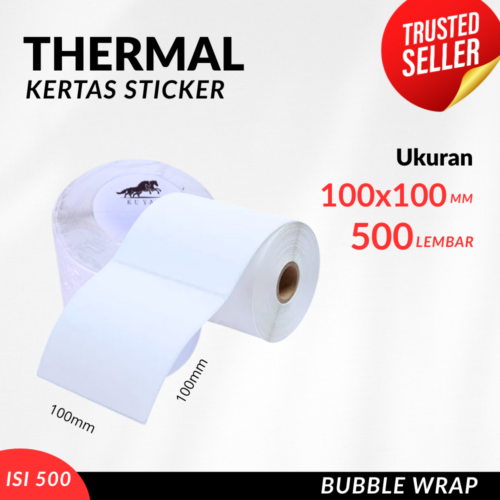 Jual Kertas Label Thermal 100x100x 500pcs Kuya | Shopee Indonesia