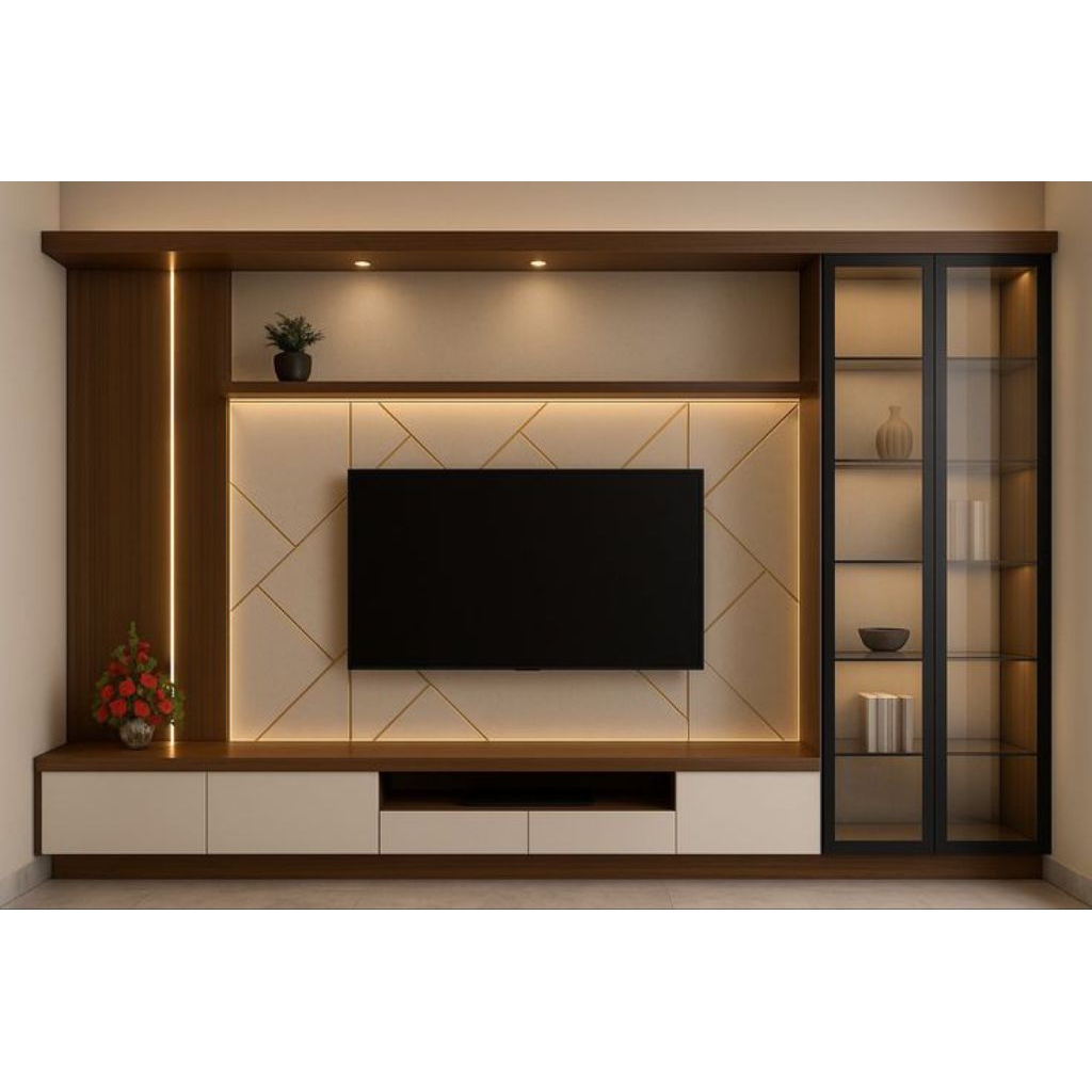 Jual FURNITURE CUSTOM BACKDROP TV MINIMALIS MODERN, RAK TV, KABINET TV ...