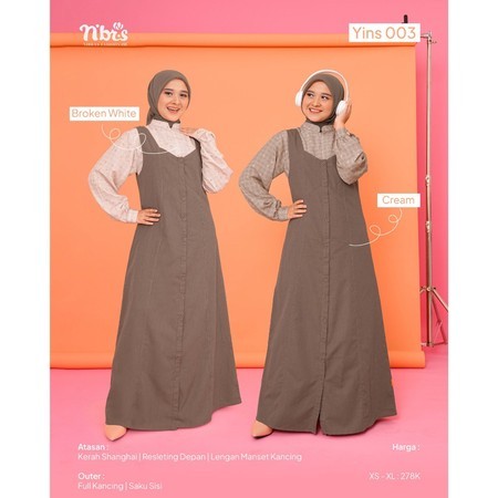 Jual NIBRAS GAMIS MUSLIM REMAJA TERBARU MODEL YINS 003 READY WARNA ...