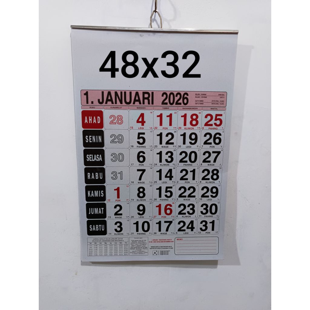 Jual KALENDER DINDING 2026 KALENDER ALMANAK KALENDER JAWA 2026 | Shopee ...