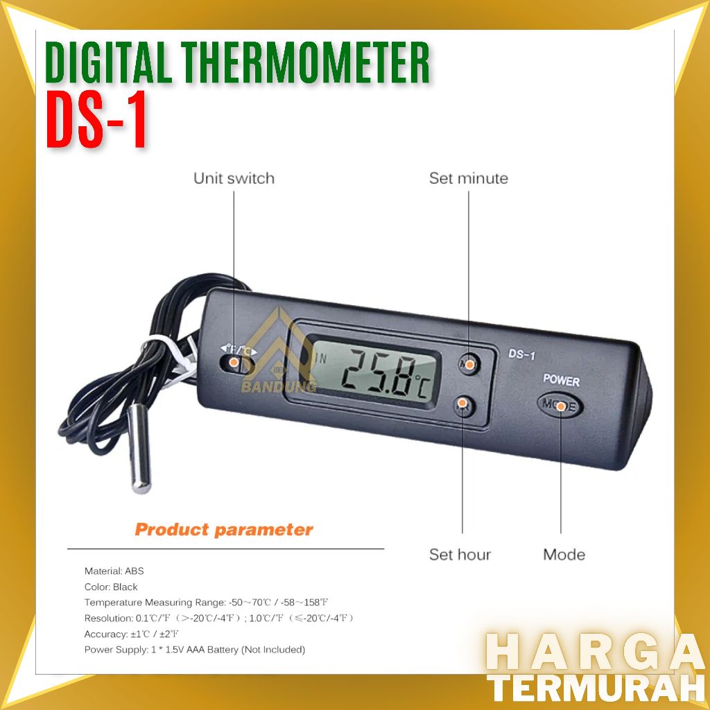 Jual THERMOMETER DIGITAL PORTABLE DS-1 | PENGUKUR SUHU DS-1 | DIGITAL ...