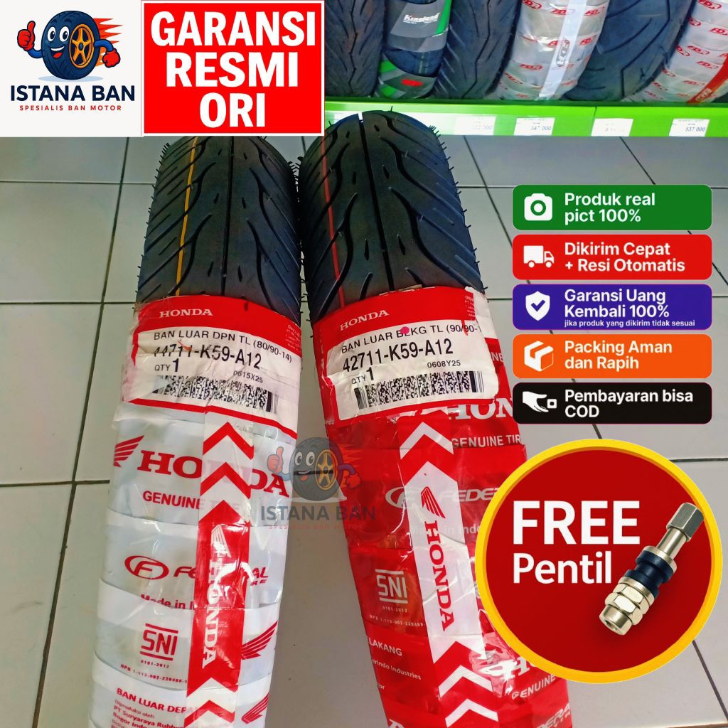Jual BAN FEDERAL TUBELES RING 14 90/90/14 80/90/14 ASLI ORIGINAL AHM ...