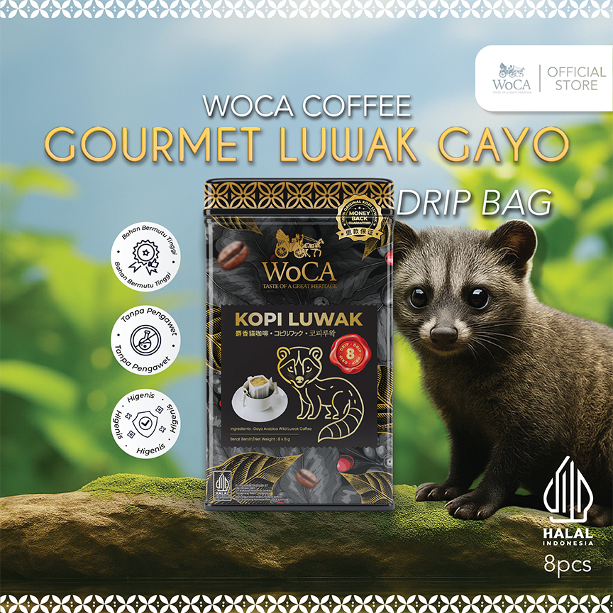 Jual WoCA Gourmet Luwak Gayo Coffee Tin 8 Sachet Drip | Shopee Indonesia