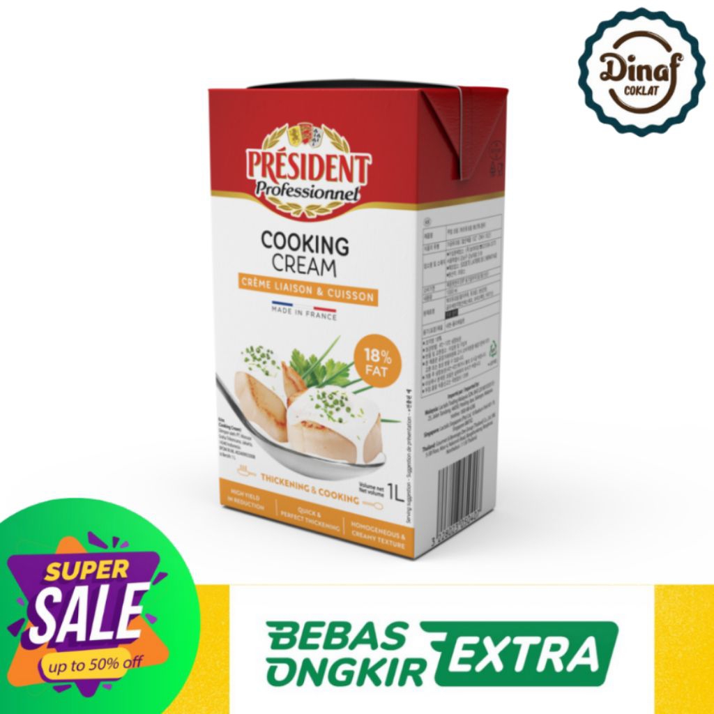 Jual President Cooking Cream UHT 18% Fat 1 Liter – Krim Masak Serbaguna ...