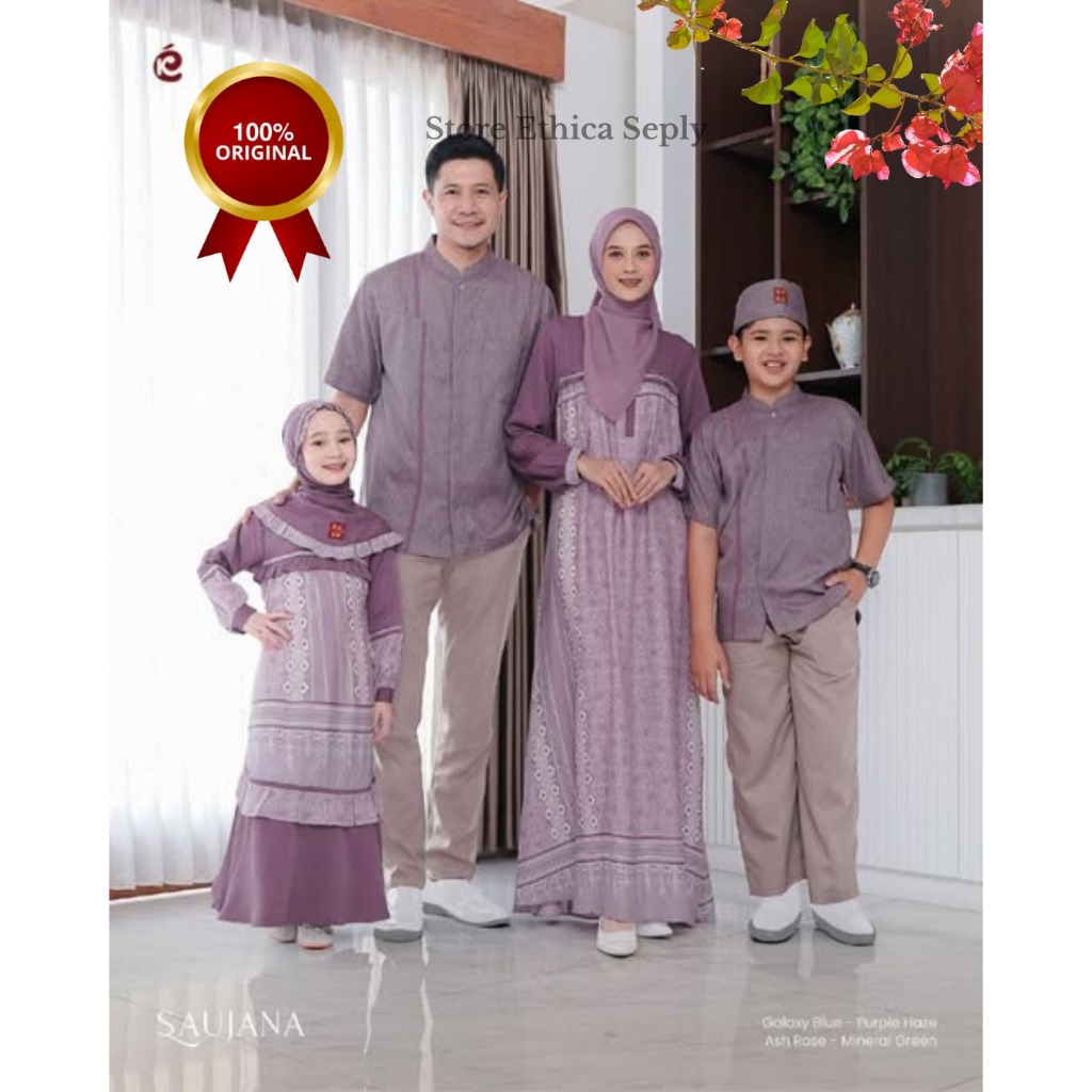 Jual New Arrival Baju Muslim Gamis Sarimbit Keke Saujana Purple Haze ...