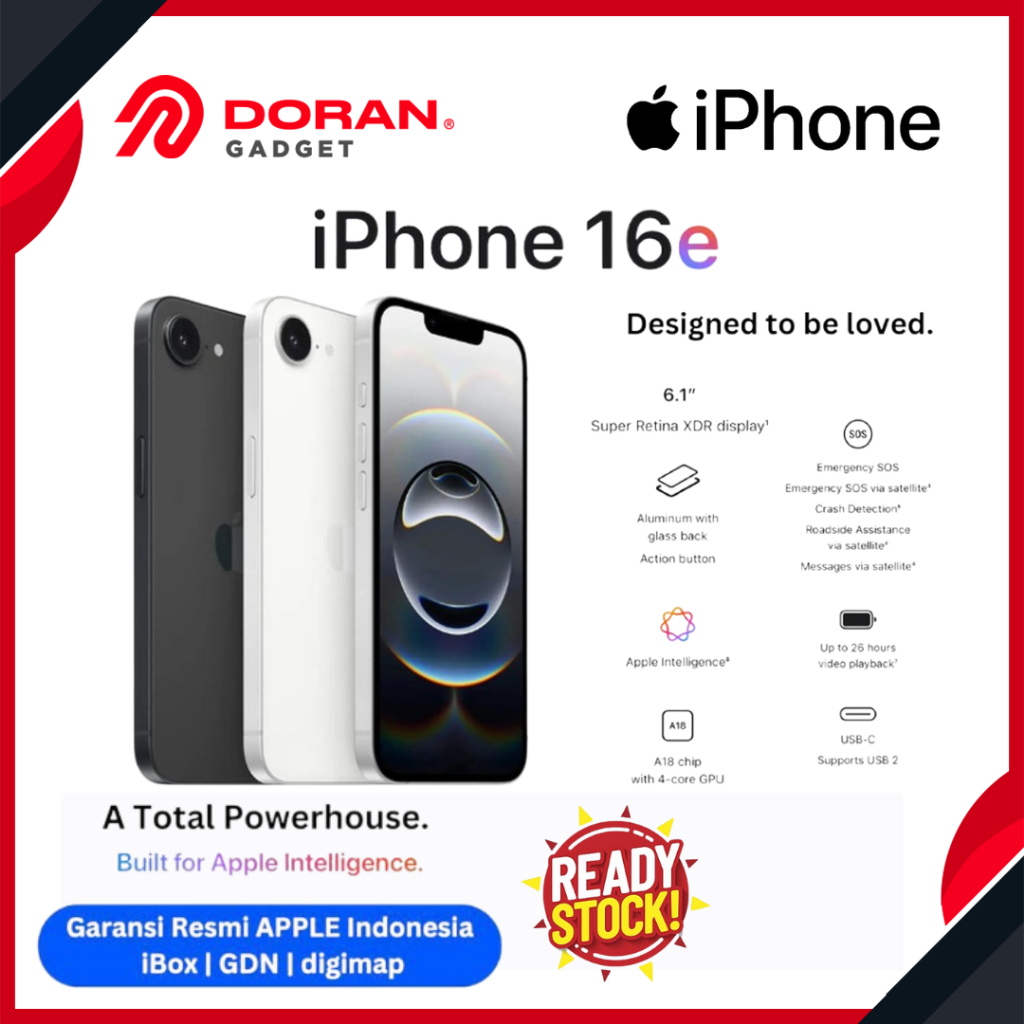 Jual APPLE iPhone 16e 128GB 256GB 512GB A18 CPU 6C GPU 4C OLED ...