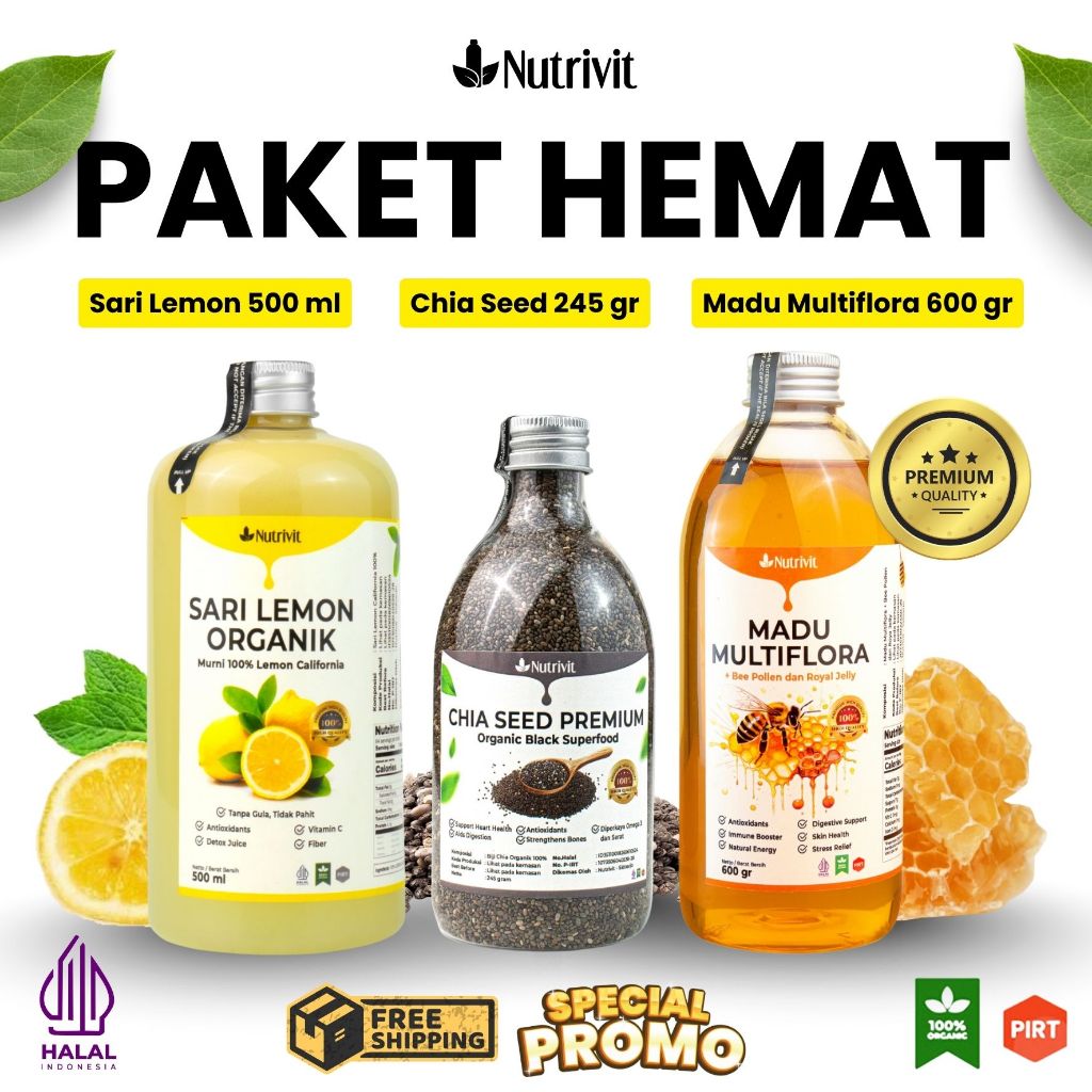 Jual Nutrivit Paket 3in1 Sari Lemon Murni Chia Seed Premium Madu Asli ...