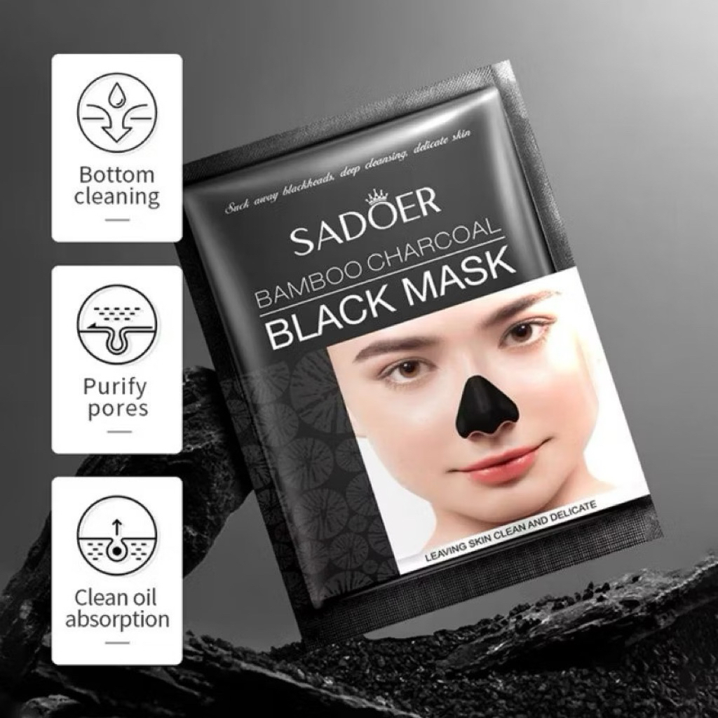 Jual SADOER BLACK MASK BAMBOO CHARCOAL / MASKER KOMEDO SACHET | Shopee ...