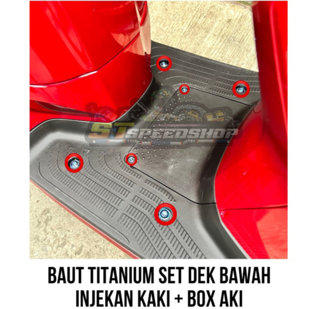 Jual Baut Titanium Set Dek Injekan Kaki Box Aki Stylo | Shopee Indonesia