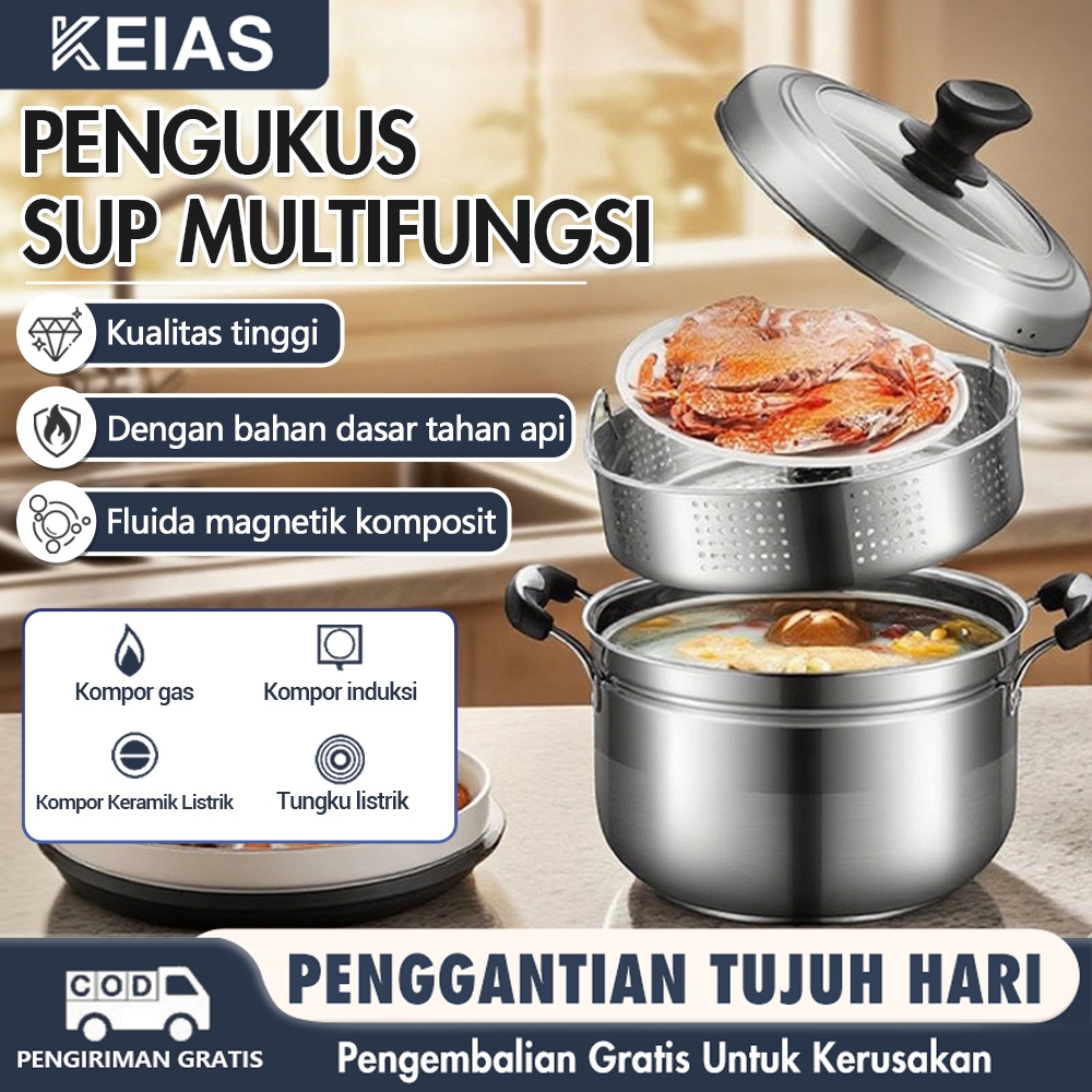 Jual 24cm/26cm/28cm Panci Kukus Stainless Steel Tebal Berkualitas ...