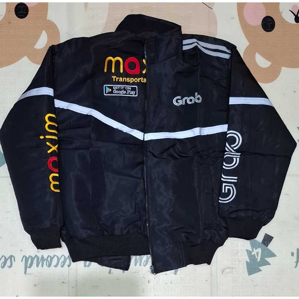 Jual JAKET GRB BOLAK BALIK MAXIM HITAM SEMUA BAHAN TASLAN WATERPROOF ...