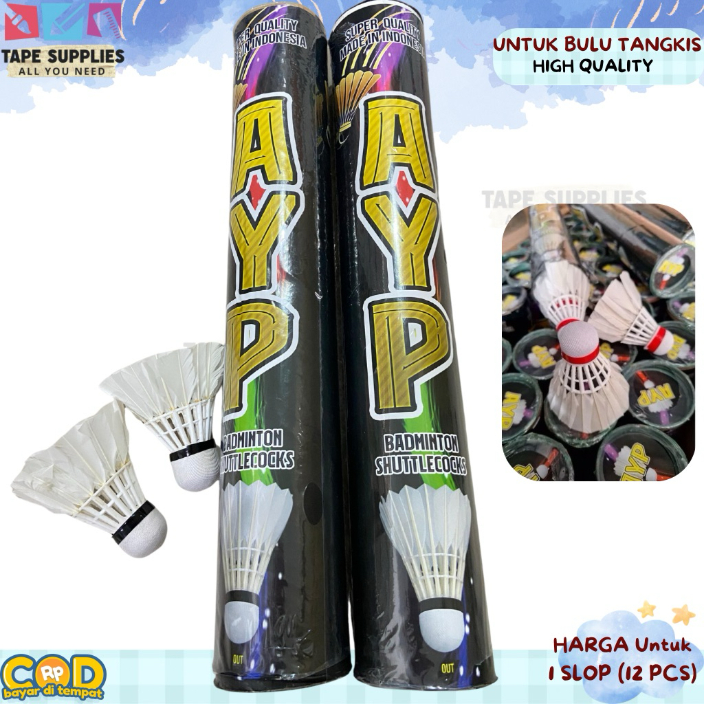 Jual Shuttlecock AYP Badminton Bulu Tangkis – 1 Slop Isi 12 PCS Kok ...
