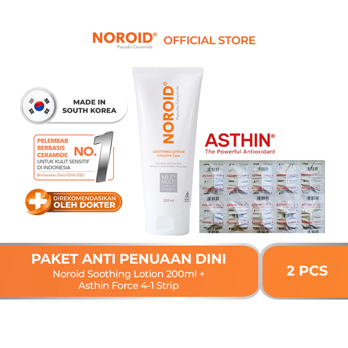 Jual [YUXI] Noroid Soothing Lotion 200 ML + Asthin 4 MG 1 Strip/10 ...