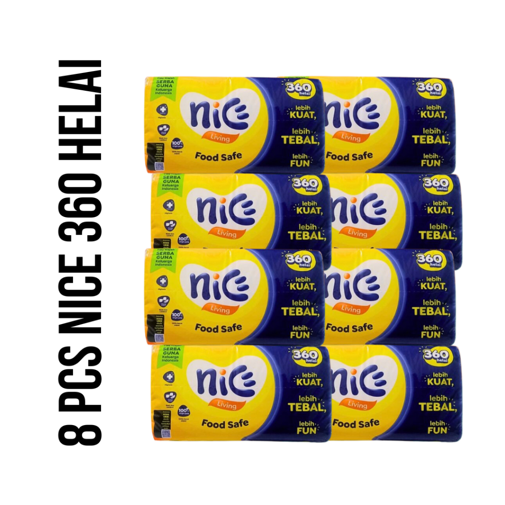 Jual PAKET (8 pcs) TISSUE NICE 360 HELAI KEMASAN BARU NEW / TISSU NICE ...