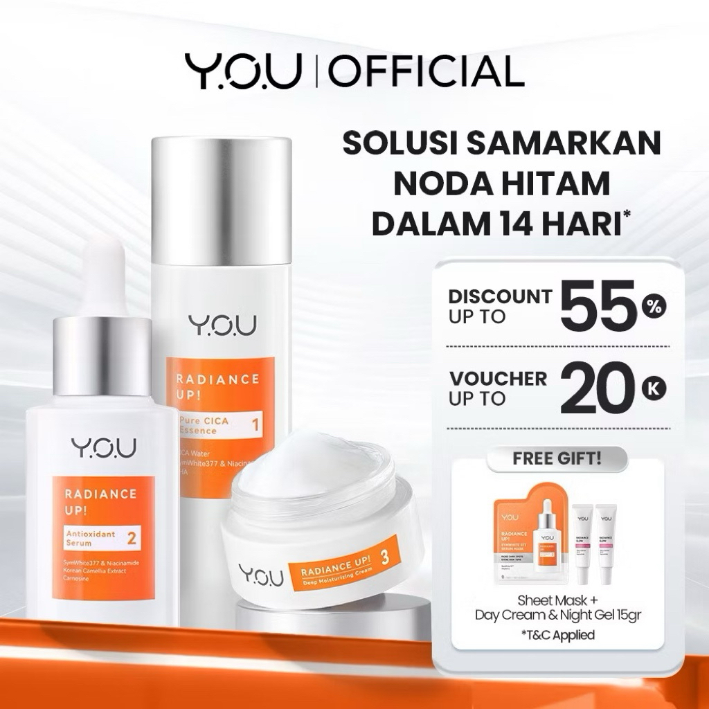 Jual YOU Radiance Up 3 Step BRIGHTER SKIN LOOK Bundle Set 8x Symwhite ...