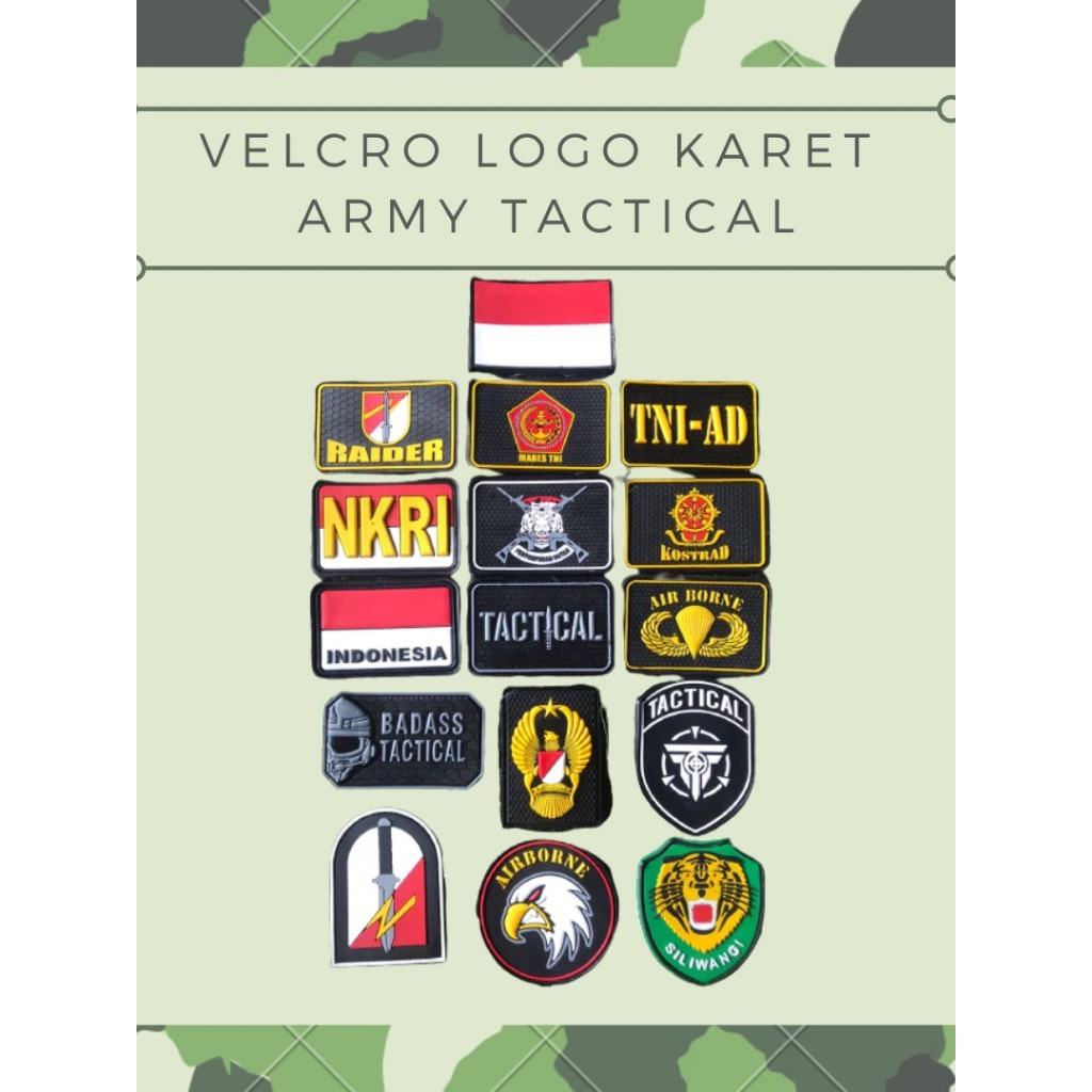 Jual Patch Rubber Logo TNI-AD/KOSTRAD/RAIDER/INDONESIA/TACTICAL ...