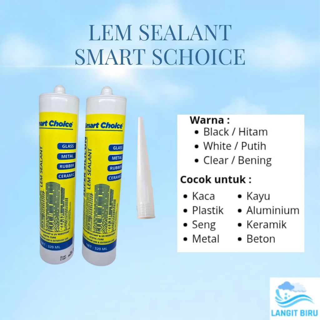 Jual Lem Silicon Lem Sealant Botol Lem Kaca Smart choice | Shopee Indonesia