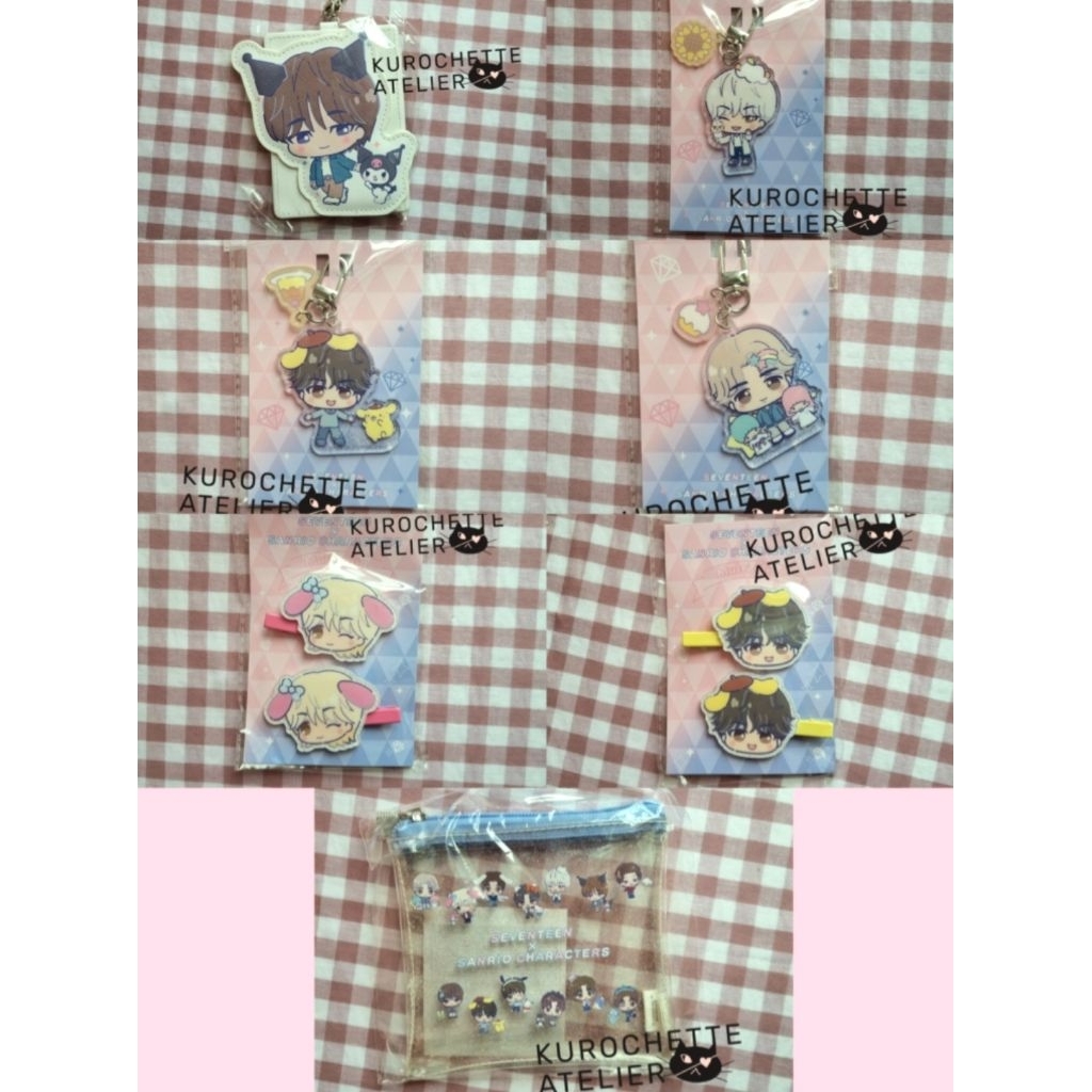 Jual Official Sanrio x Seventeen pouch keychain pass case hoshi, mingyu ...