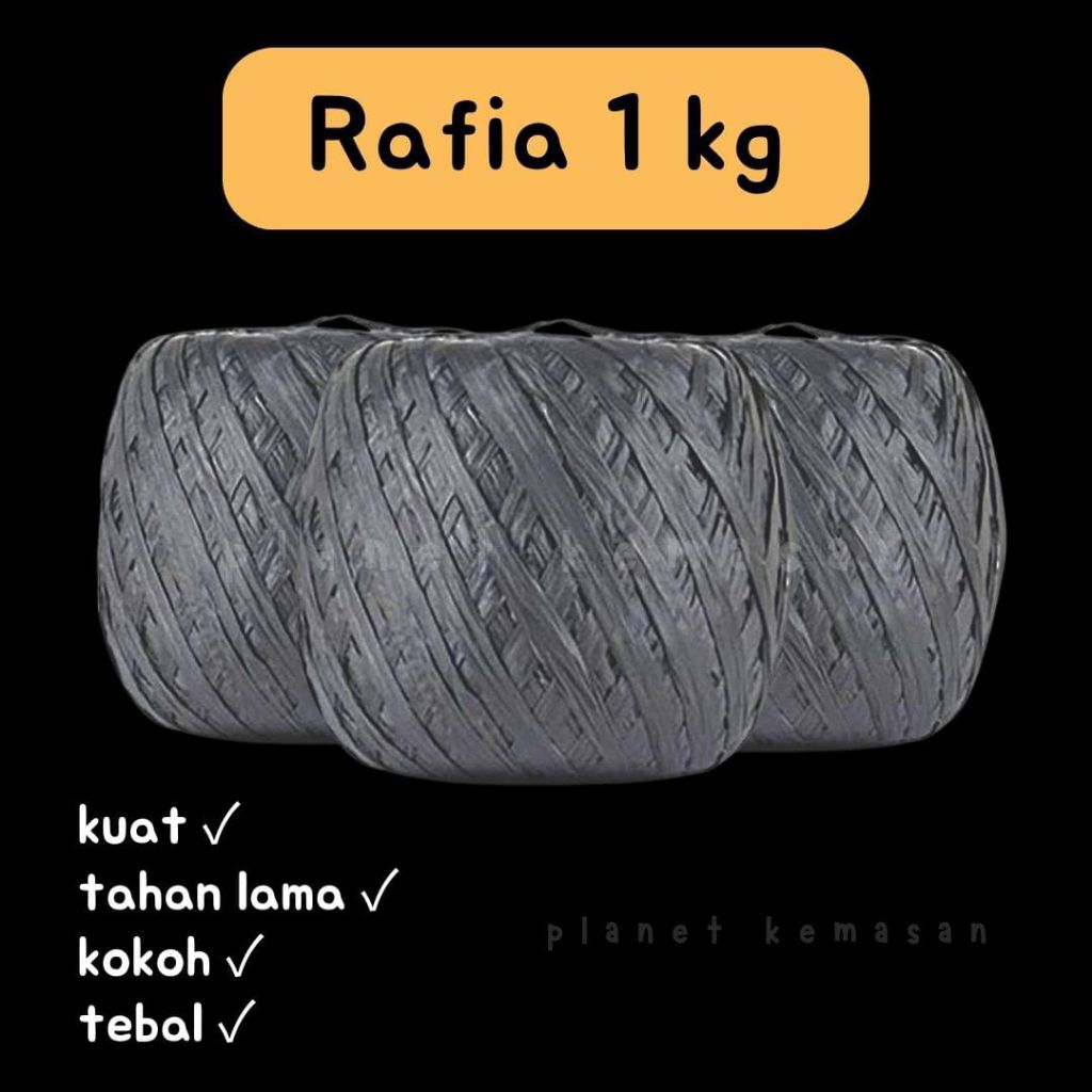Jual [1 KG] Rafia 1kg / rafia hitam / tali rapia rafia 1kg / tali hitam ...