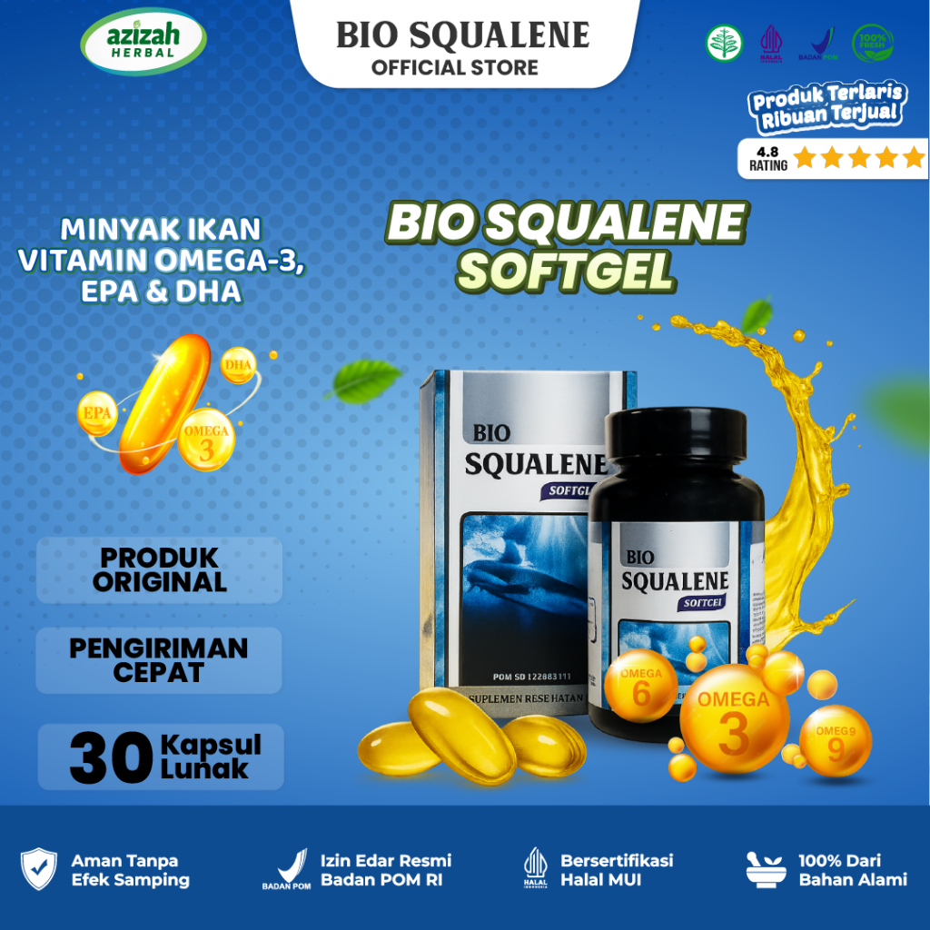 Jual Bio Squalene Softgel Original Suplemen Kesehatan Tubuh Isi 30 ...