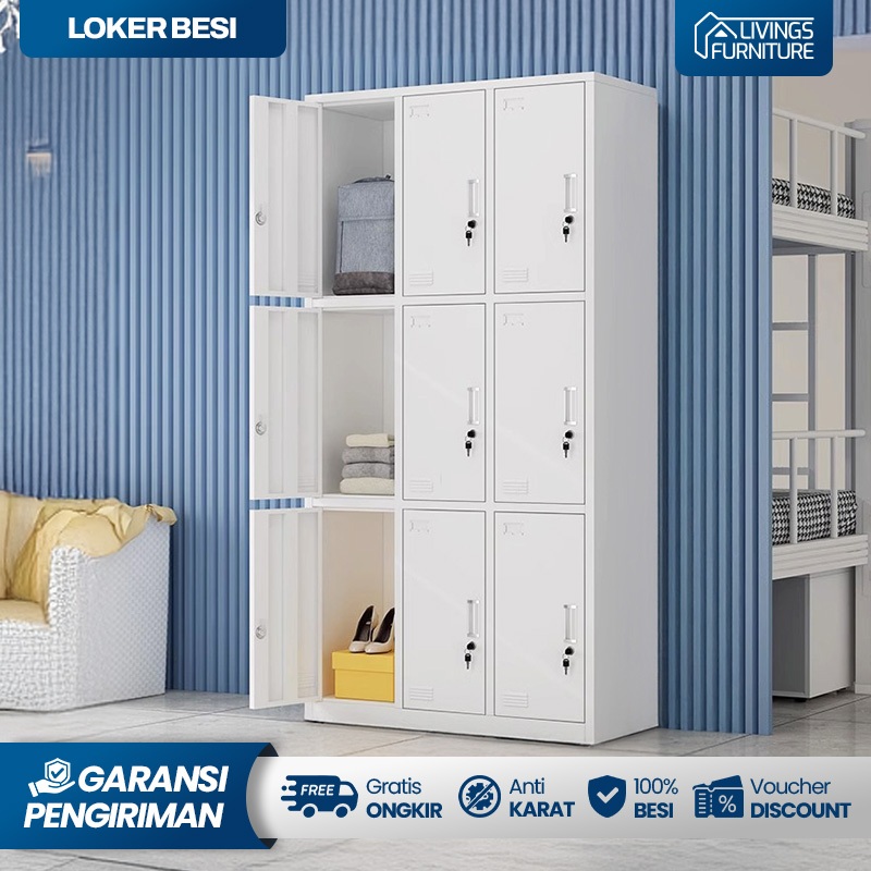 Jual Loker Besi Sekolah Karyawan Loker Pakaian 2-12 Pintu Swing Loker ...