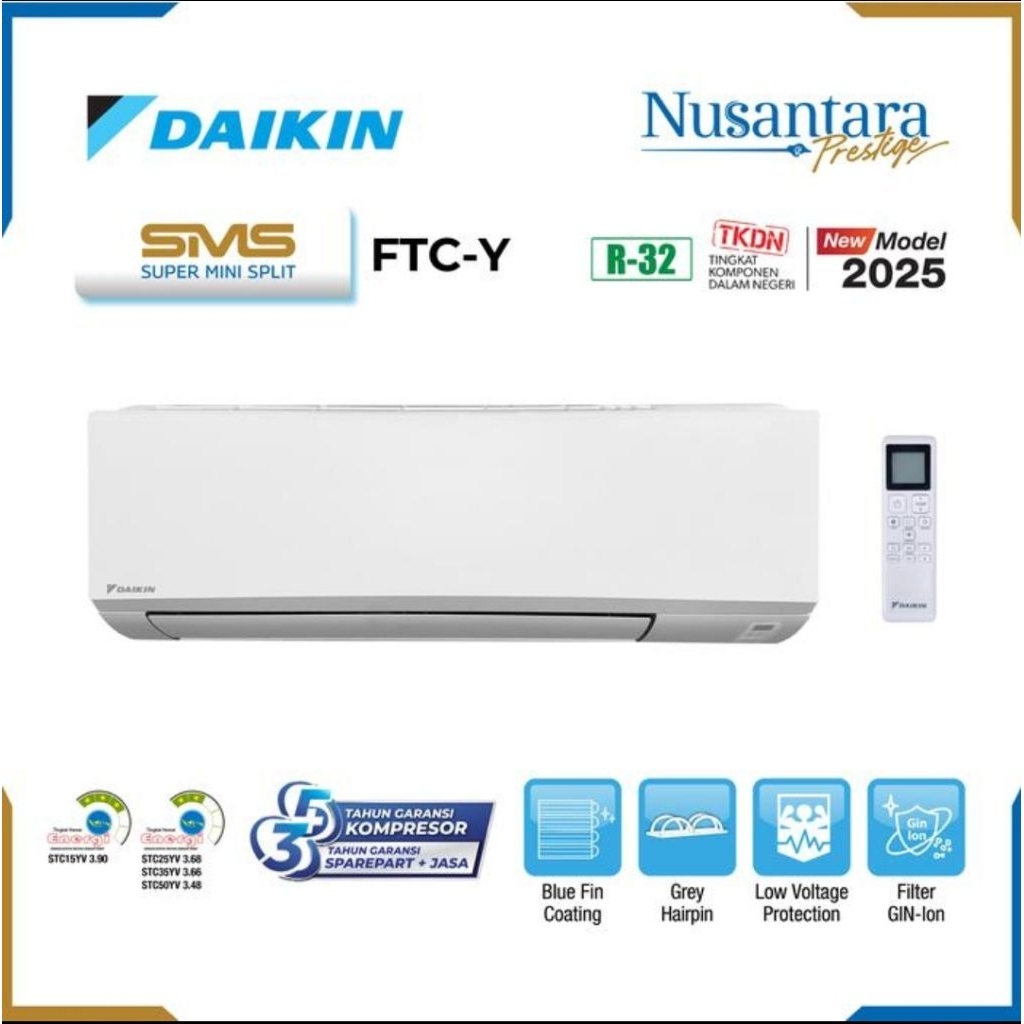 Jual AC SPLIT DAIKIN 2PK STANDAR BLUE FIN SMS NUSANTARA PRESTIGE 2025 ...
