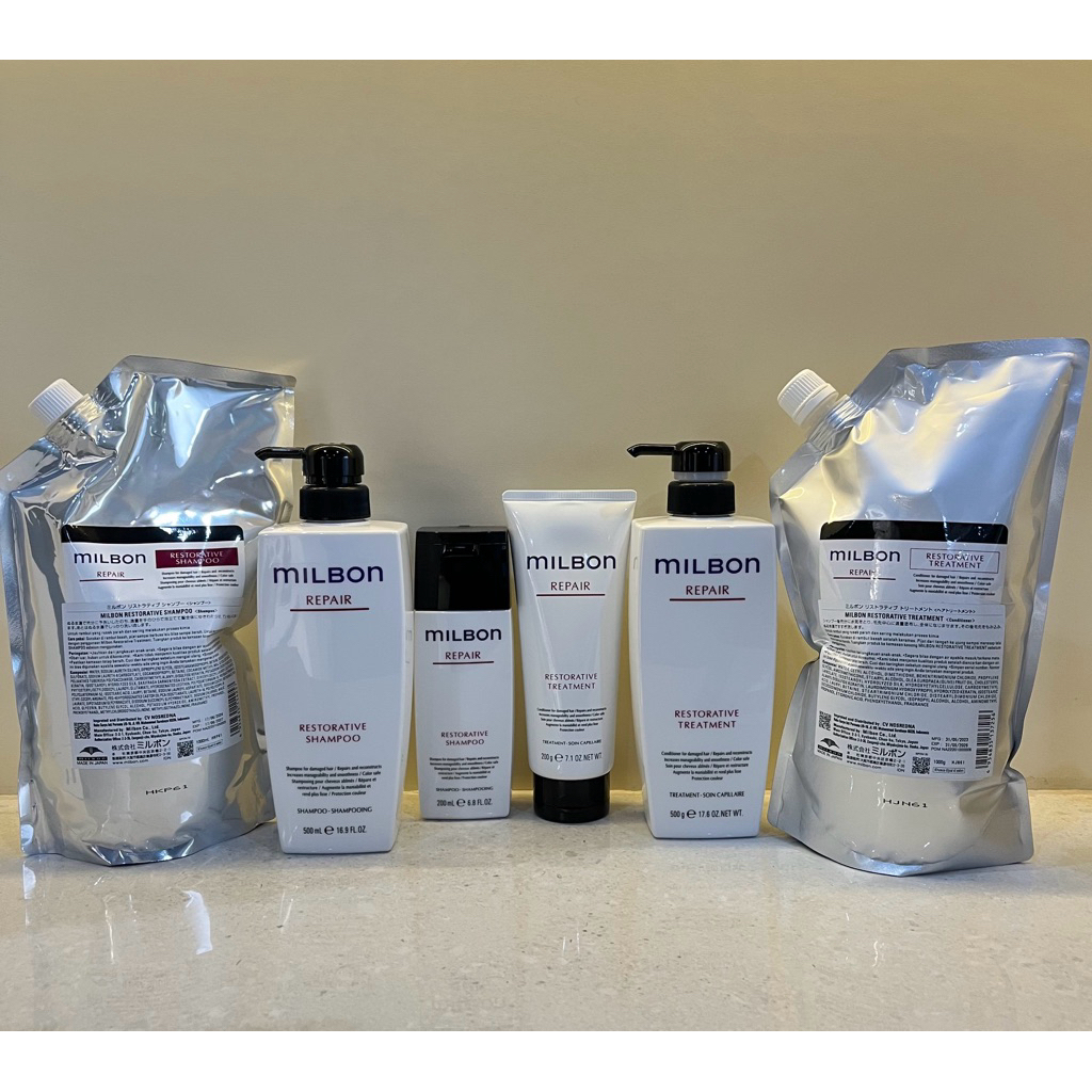 Jual Milbon Repair Restorative Shampoo & Treatment (200ml / 500ml / 1000ml) | Shopee Indonesia