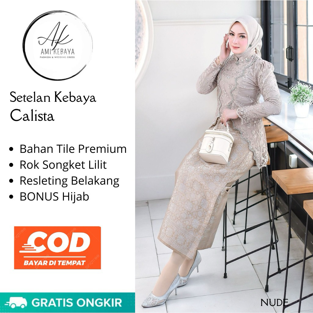 Jual Setelan Kebaya Calista Free Hijab | Kebaya Modern | Kebaya Terbaru | Kebaya Lamaran | Baju ...