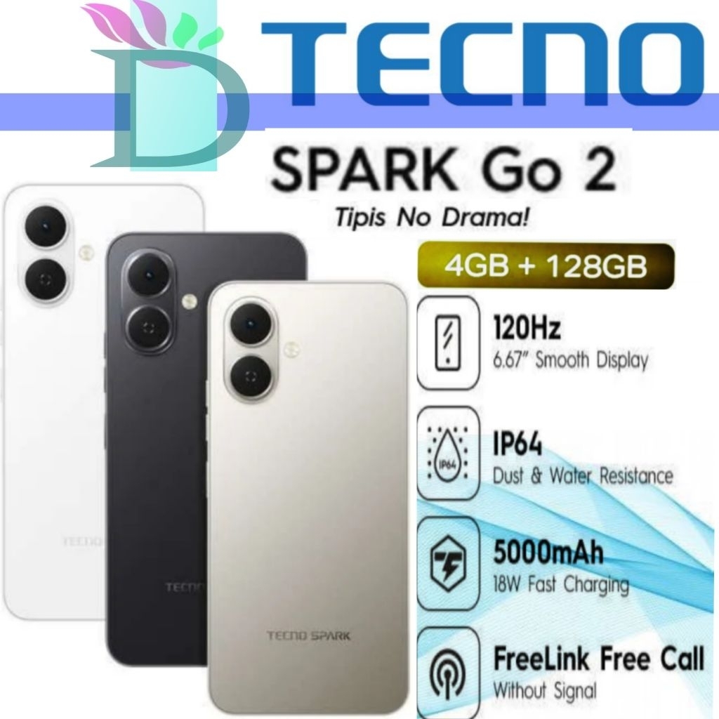 Jual New Tecno Spark Go 2 4/128 IP 64 6.67 Inc HD+ 120 hz Display ...