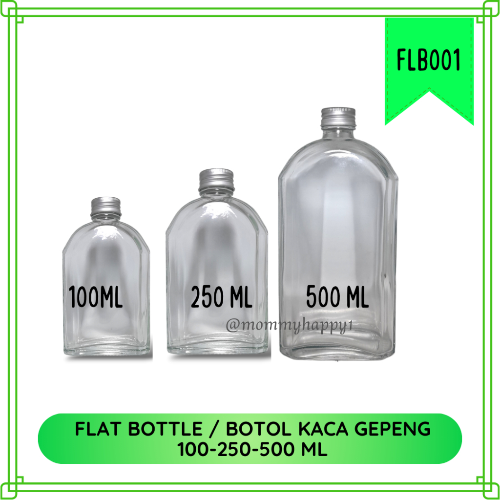 Jual FLB0003 - Grosir 1 Dus - Flat Bottle /Botol Kaca Gepeng Ukuran ...