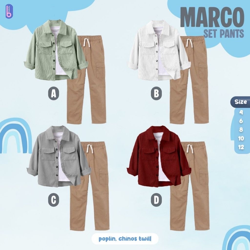 Jual Po‼️ Baleeta Setelan Kemeja Inner Chinos Anak Cowok Casual Marco ...