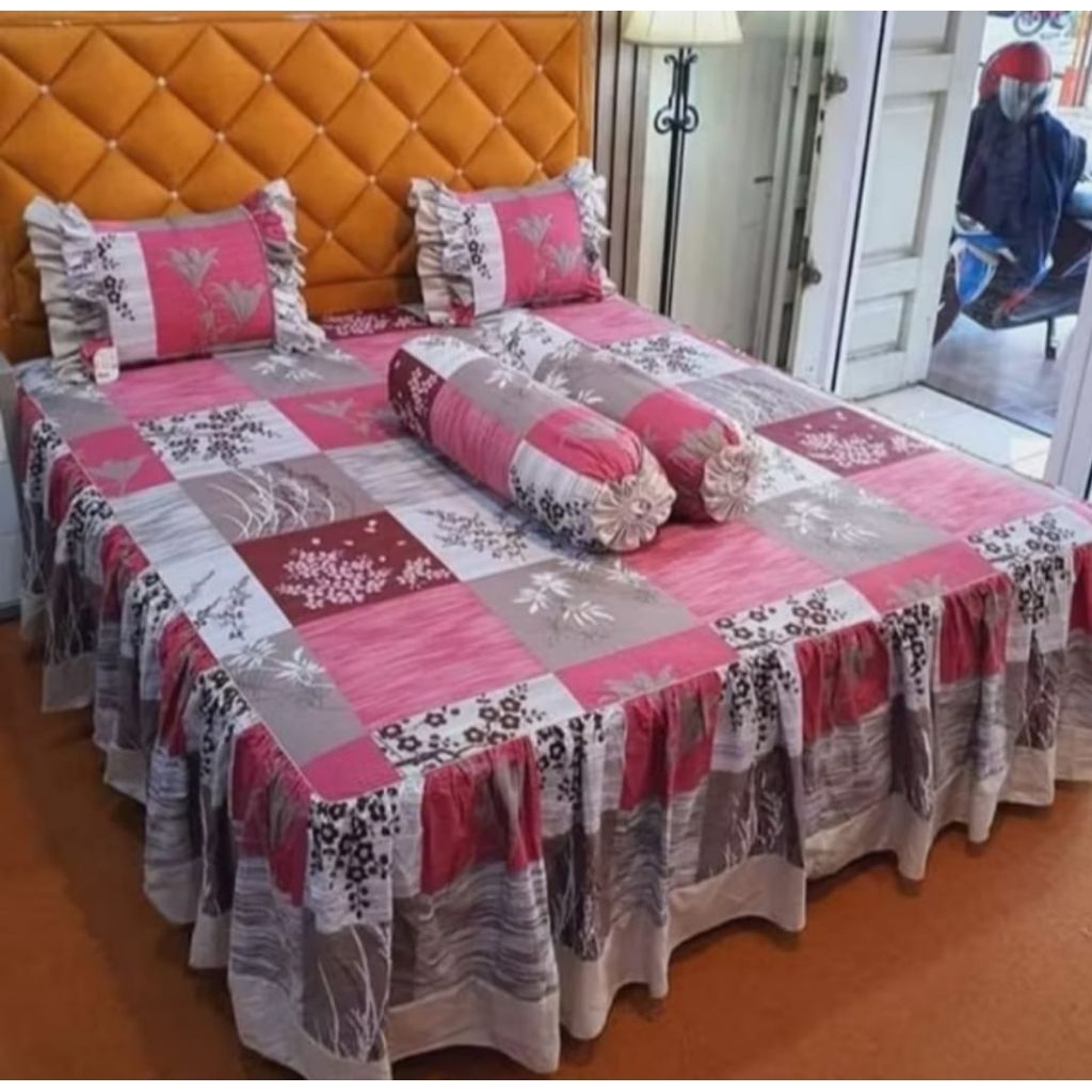 Jual SEPREI RUMBAI SPREI REMPEL MEWAH SEPRAI UKURAN 180X200 160X200 ...