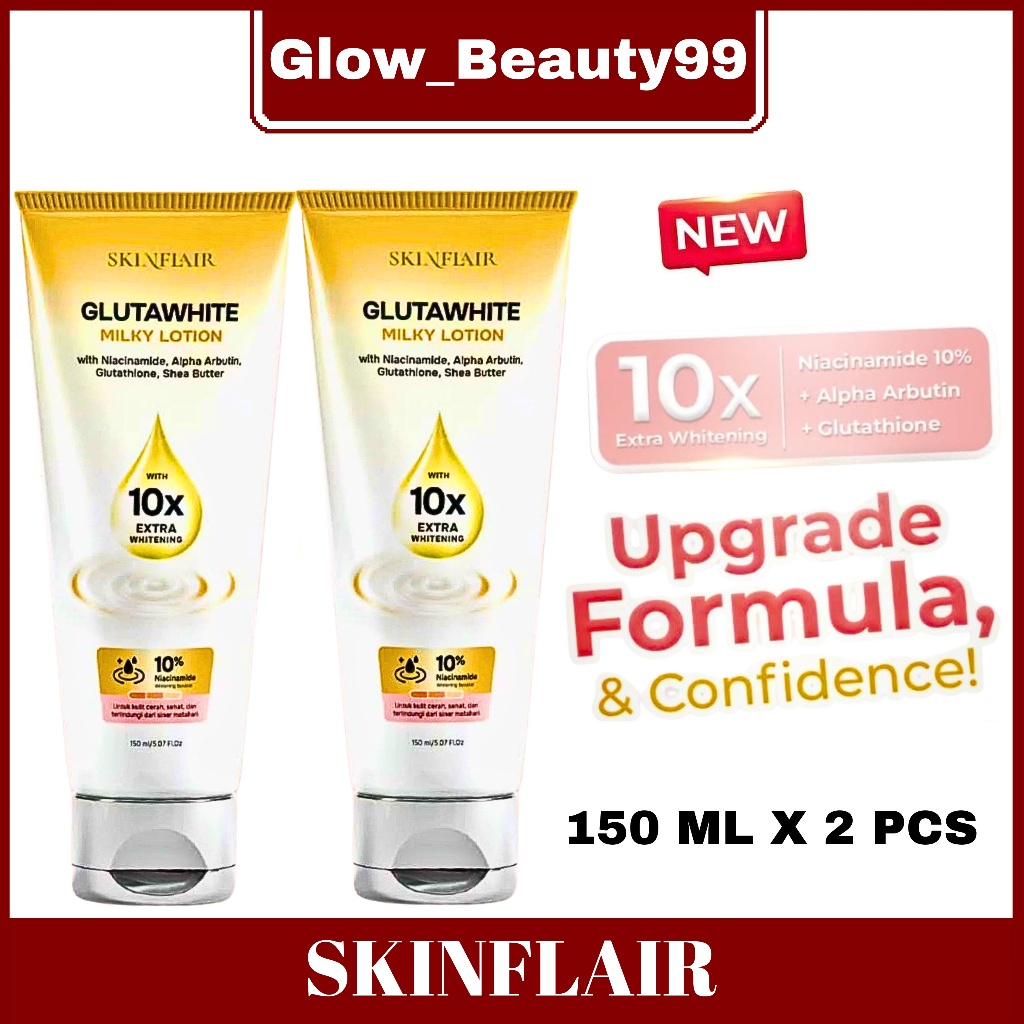 Jual ( 2 PCS ) SKINFLAIR GLUTA WHITE MILKY LOTION / HAND BODY SKINFLAIR ...