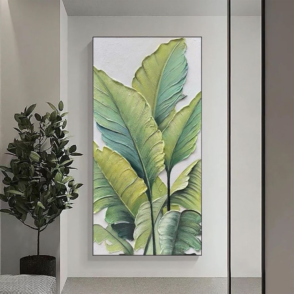Jual Lukisan Dinding Daun Pisang Tekstur - Lukisan Tangan Asli - Hiasan ...