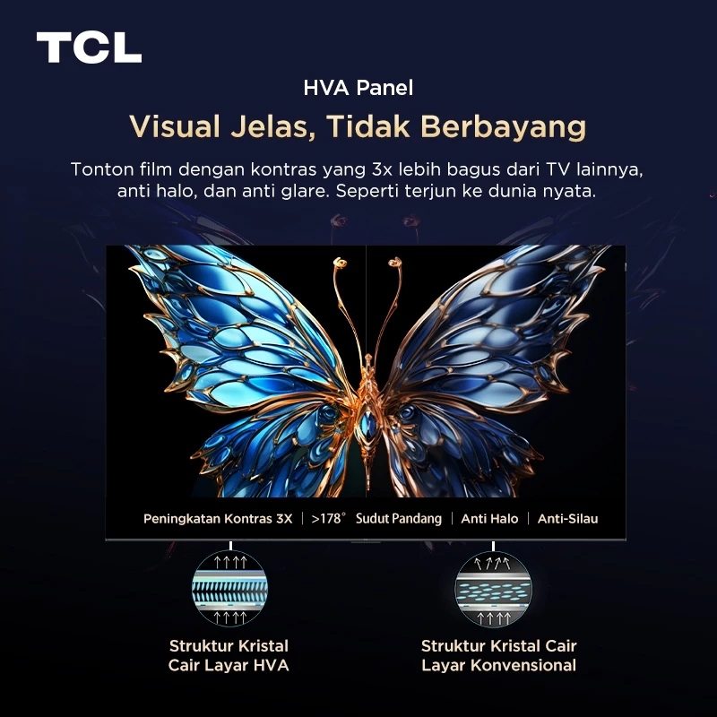 Jual TCL AI 4K Google TV 50 inch V6C - MEMC - HDR 10 - HVA Panel - Dolby Audio - Google Play ...