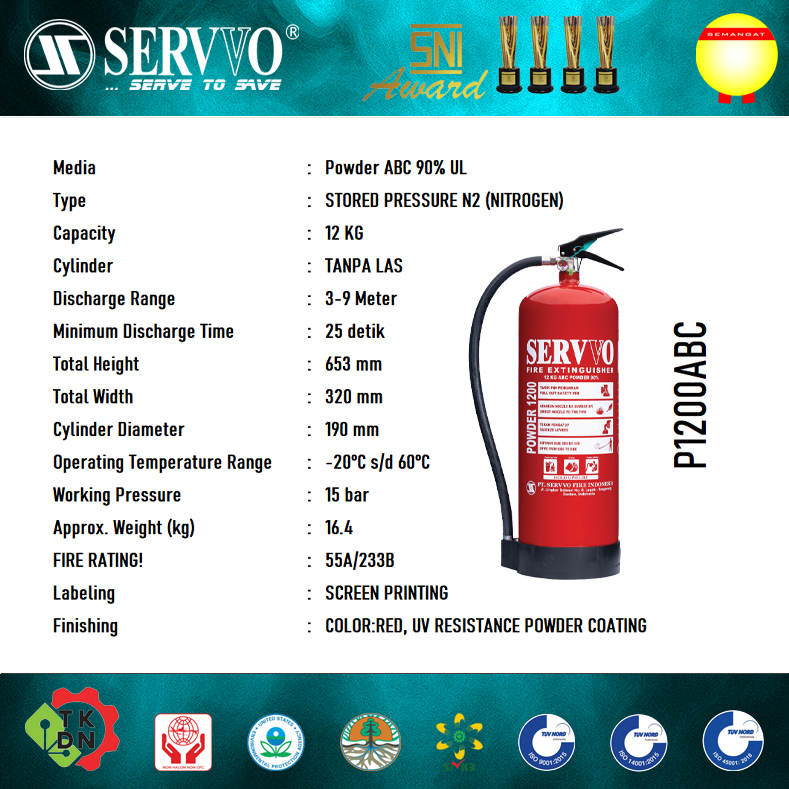 Jual Alat Pemadam Api - APAR Fire Extinguisher SERVVO Dry Chemical ...