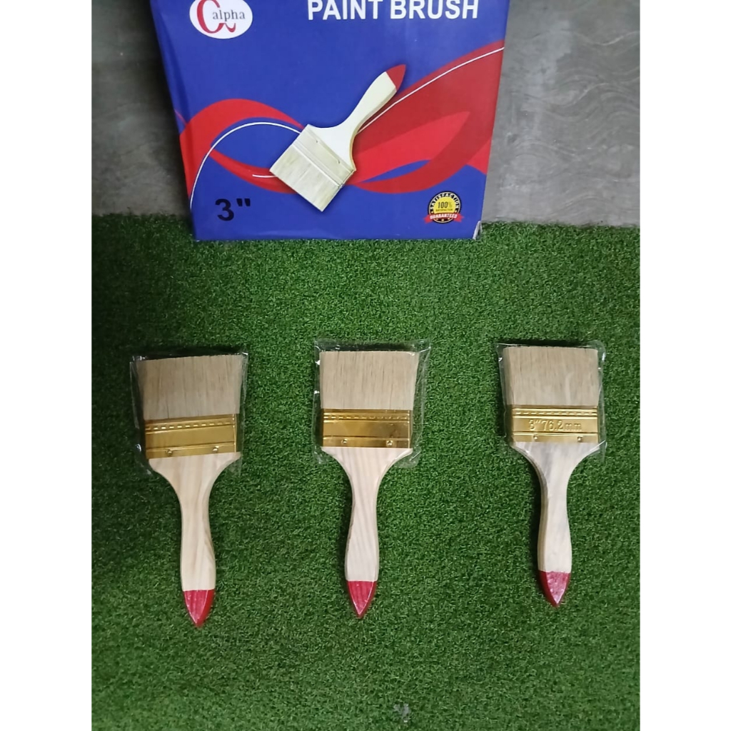 Jual Kuas / Brush - BRAND ALPHA - Ukuran 3 inch - Gagang Kayu - 1 KOTAK ...
