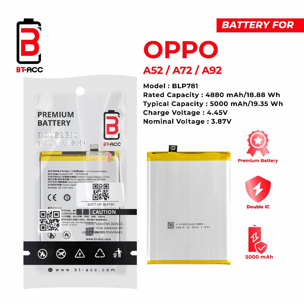 Jual BT-ACC BLP781 Battery Baterai Batre For Oppo A52 / A72 / A92 ...