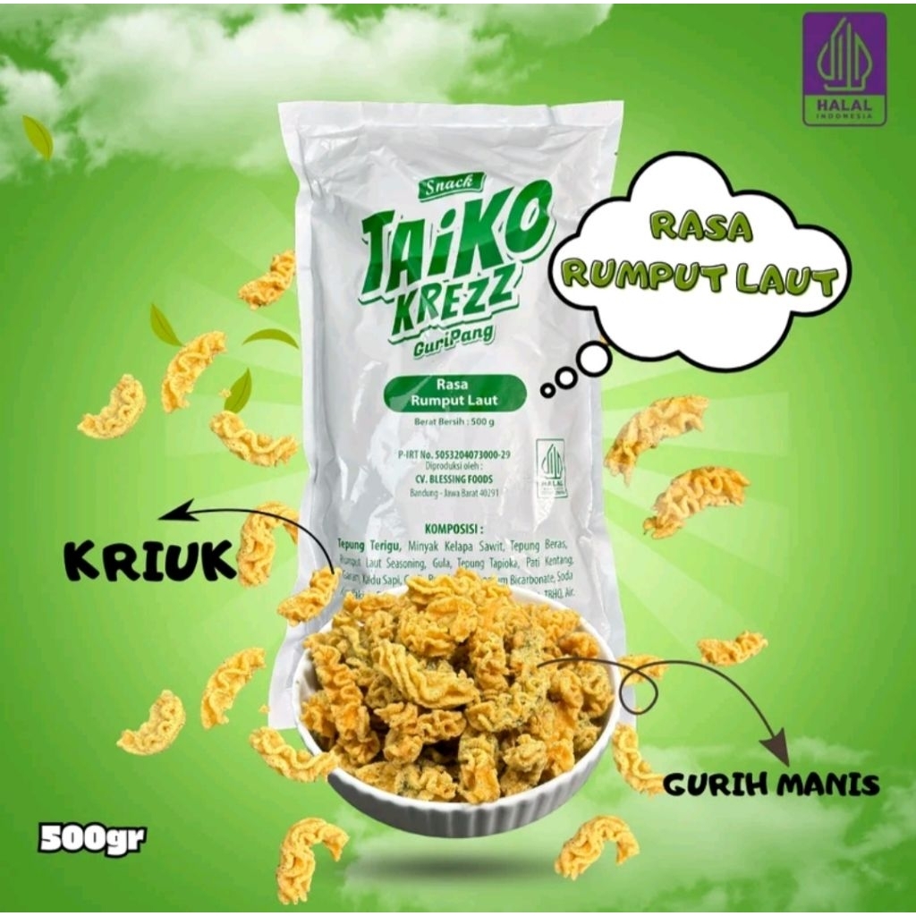 Jual BARU!! TAIKO KREZZ GURIPANG 500g/1000g keripik gurita octopus ...