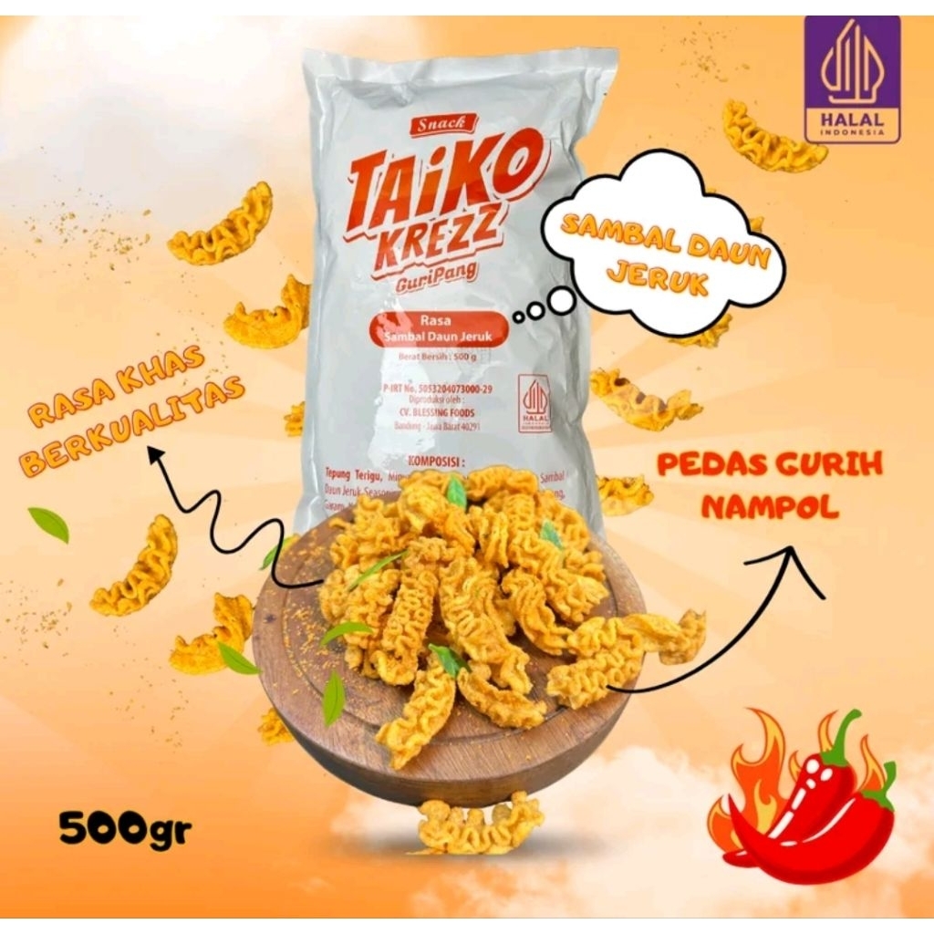 Jual BARU!! TAIKO KREZZ GURIPANG 500g/1000g keripik gurita octopus ...
