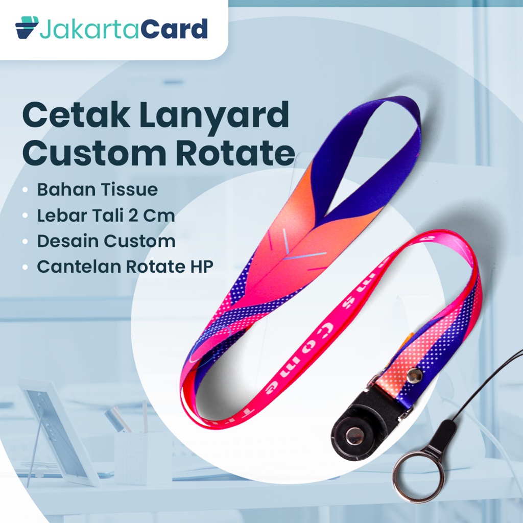 Jual custom tali lanyard rotate HP print sublim 2cm cetak 2 muka / tali ...