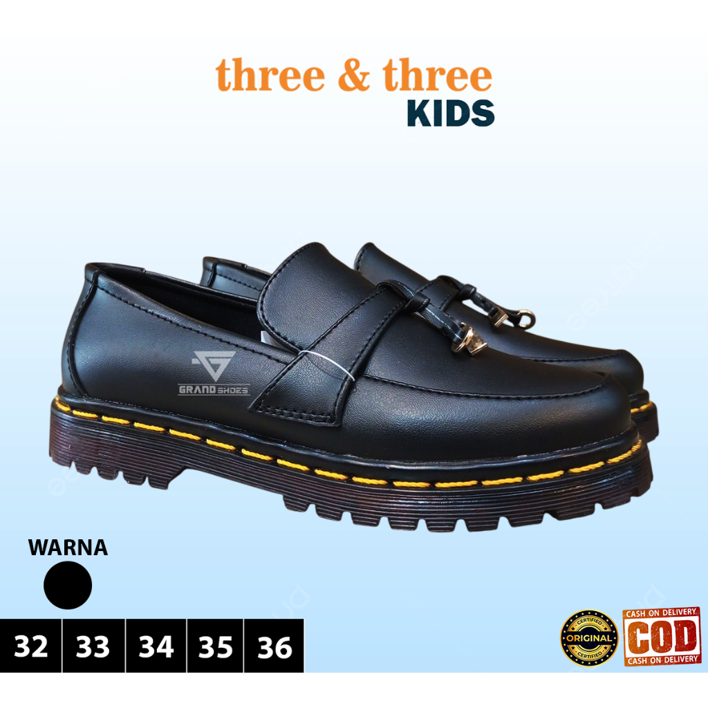 Jual THREE N THREE Sepatu slip on loafer docmart formal formil casual ...