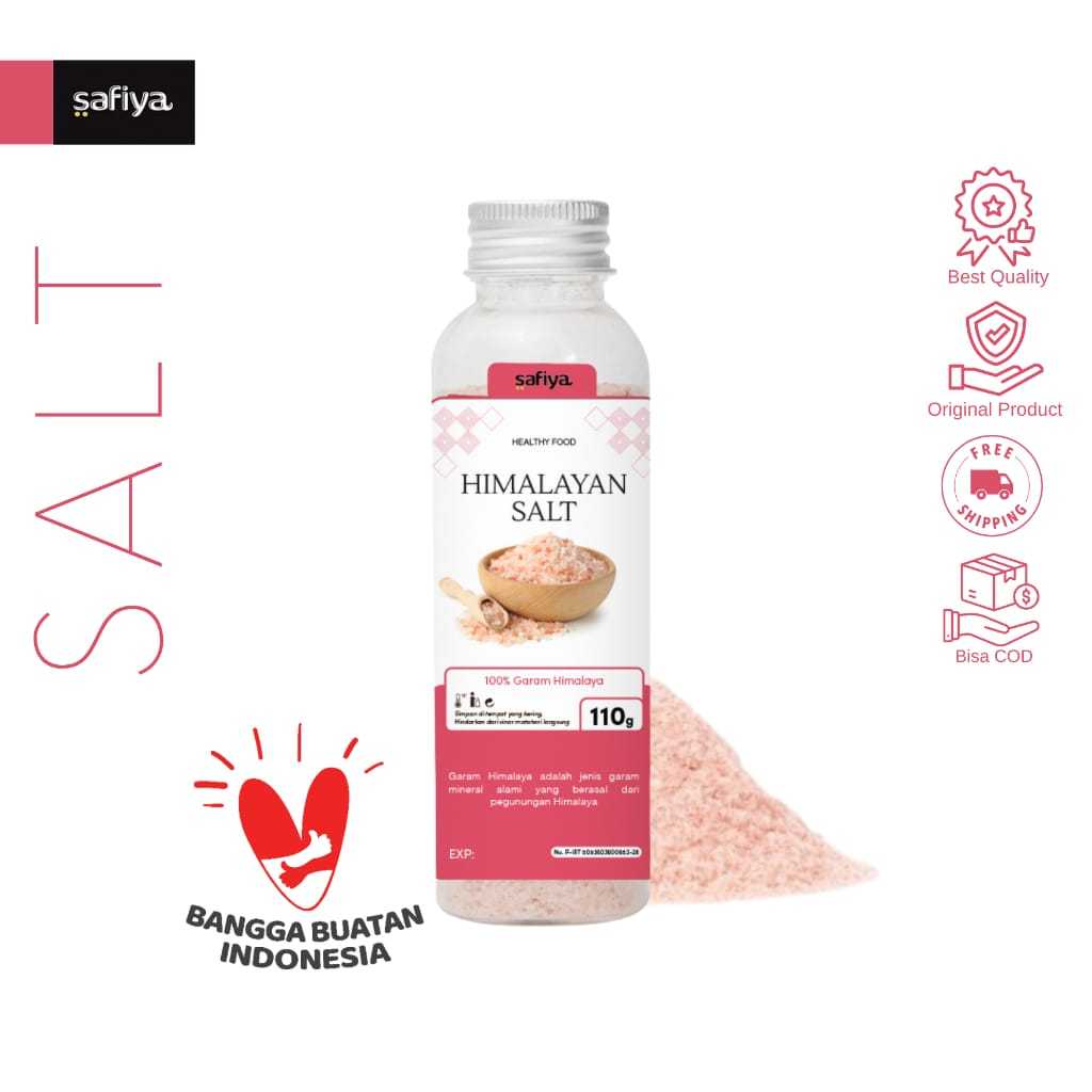 Jual Safiya Garam Himalaya 110 Gram Botol Pink Himalayan Salt Premium ...