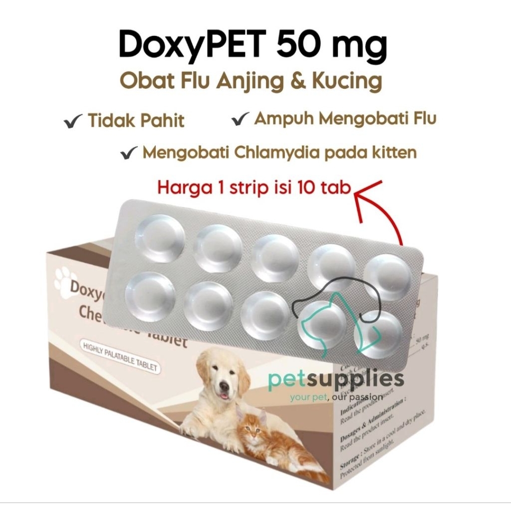 Jual DoxyPet Obat Flu Pilek Kucing Anjing harga 1 strip | Shopee Indonesia