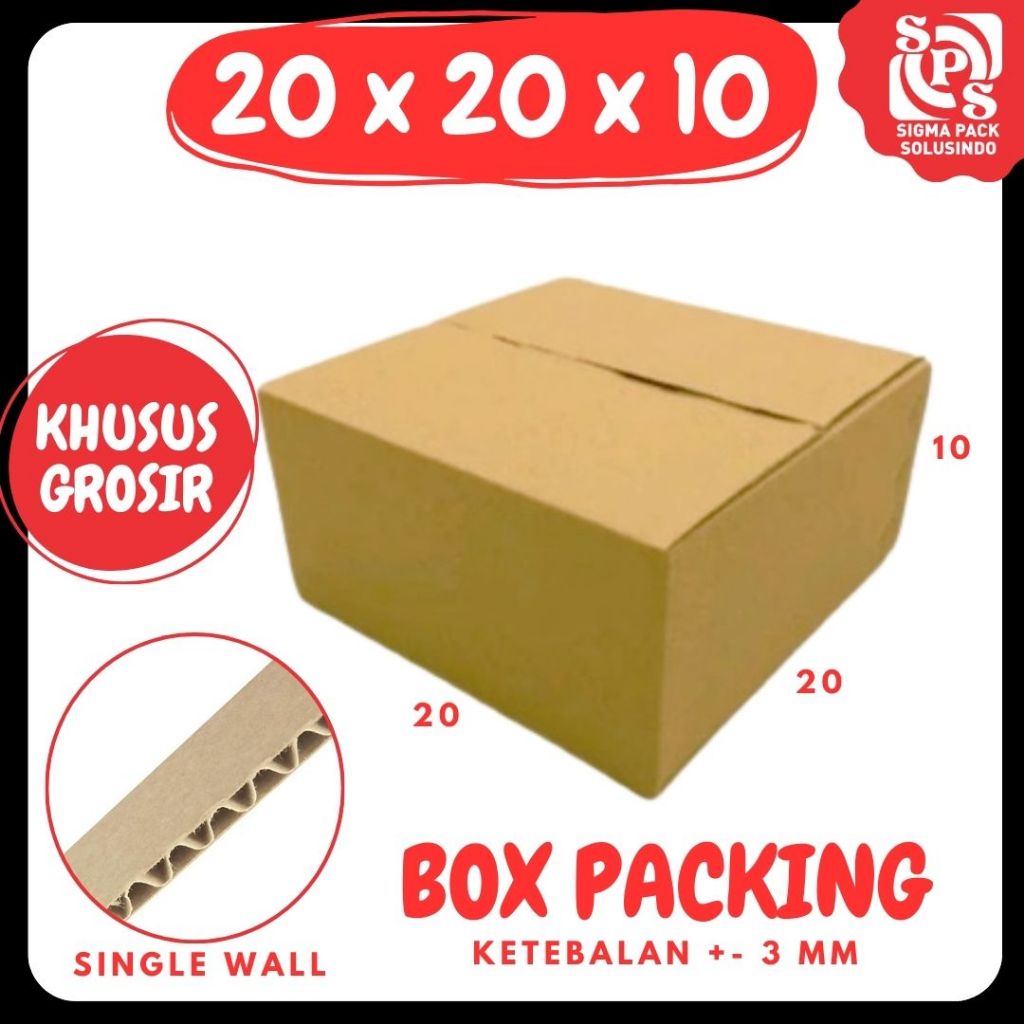 Jual Karton 20x20x10 Kardus A1 Packing Dus Kotak Kemasan Box Snack ...