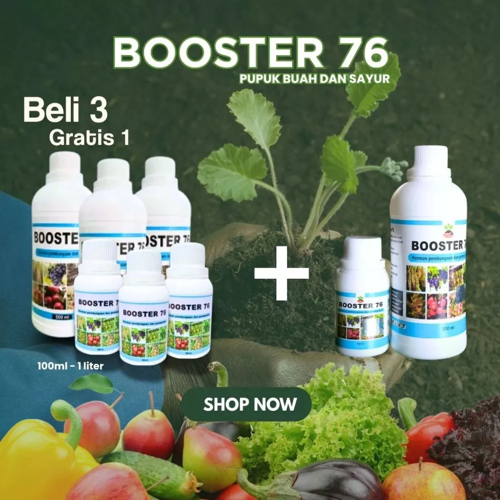 Jual [Beli 3 Gratis 1] Pupuk Booster 76 Kesehatan Tanaman 100 ML - 1 ...