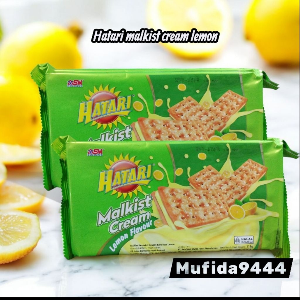 Jual Hatari malkist cream lemon 118gr/Hatari biscuit rasa krim lemon ...