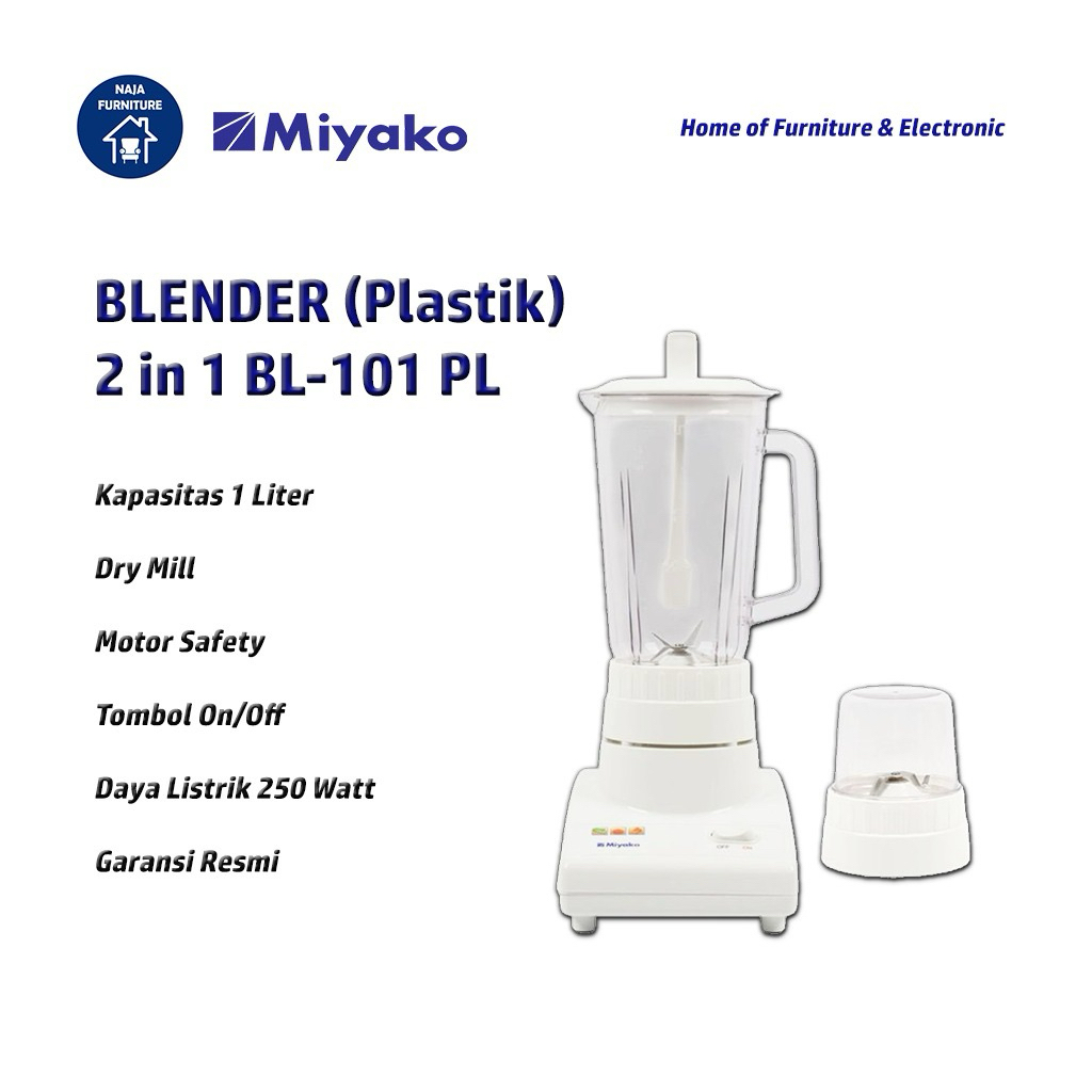 Jual MIYAKO Blender BL 101 PL | Blender Dry Mill Miyako Plastik ...