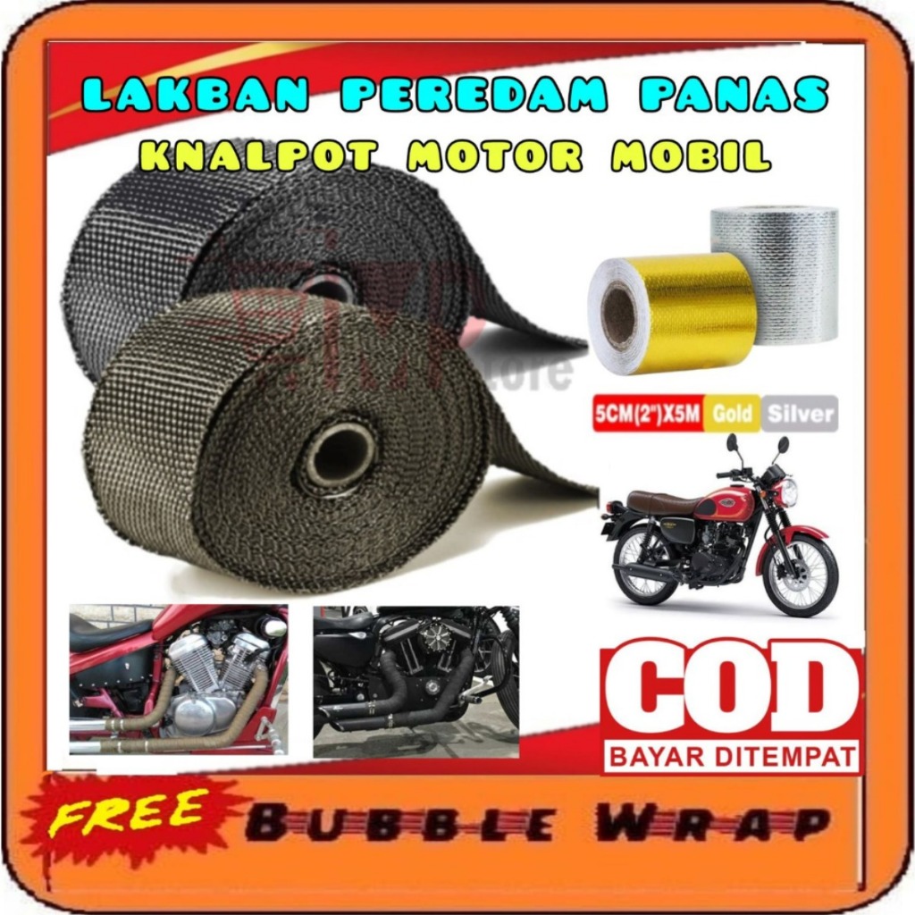 Jual Lakban Peredam Anti Panas Knalpot Motor - Exhaust Wrap Knalpot ...